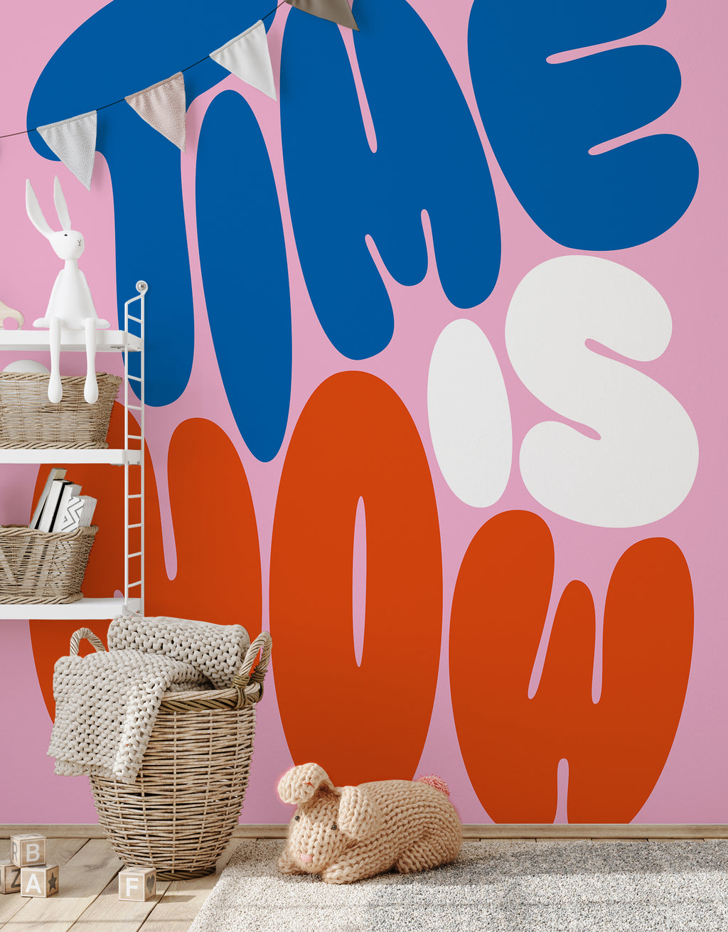 Time Is Now Wall Panels, BLIK peel-and-stick decor, art by PosterLad