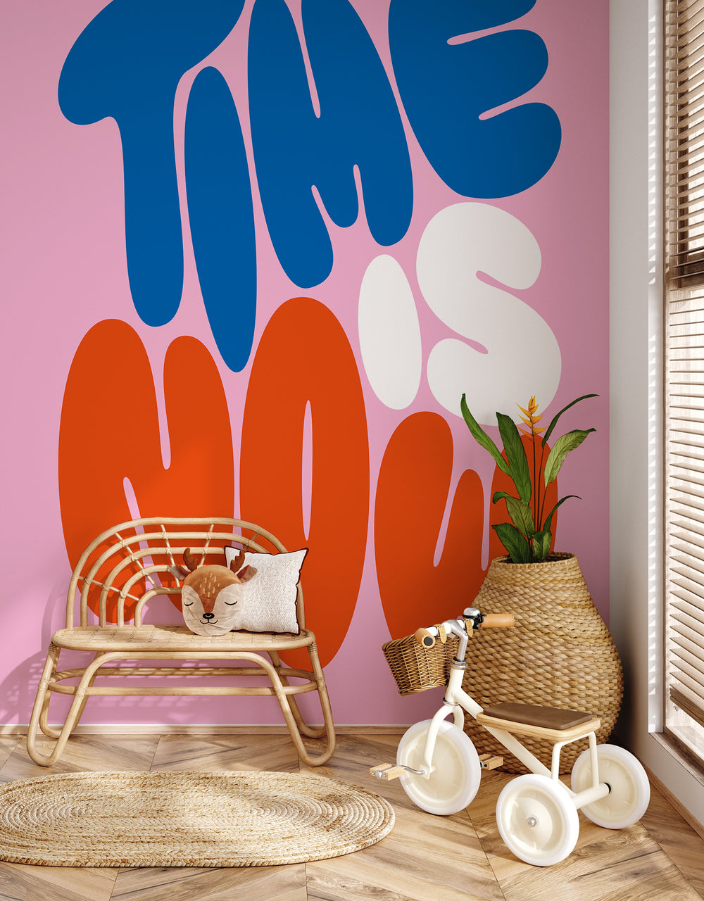 Time Is Now Wall Panels, BLIK peel-and-stick decor, art by PosterLad