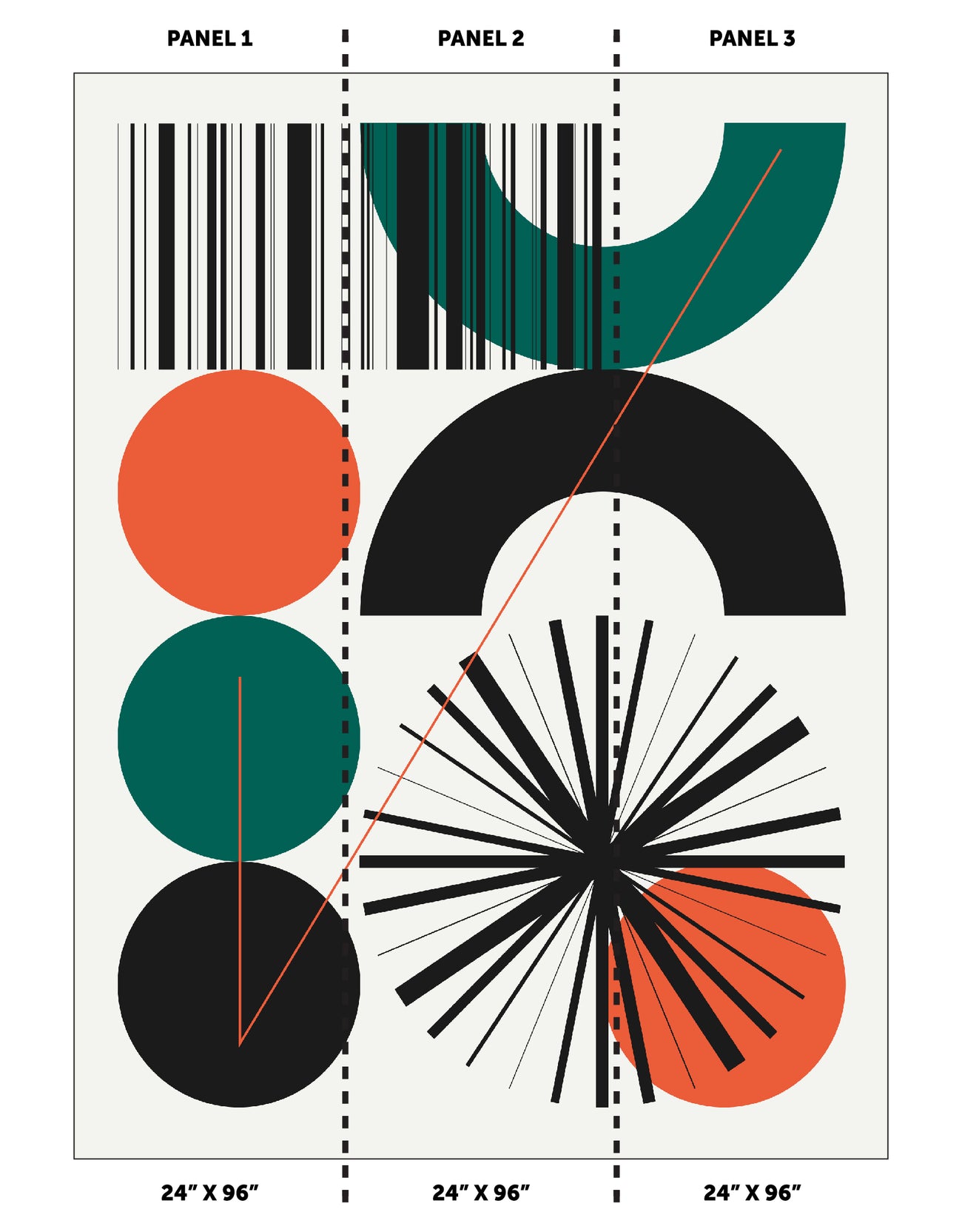 Kontrast Wall panels, artwork by PosterLad for BLIK wall decor