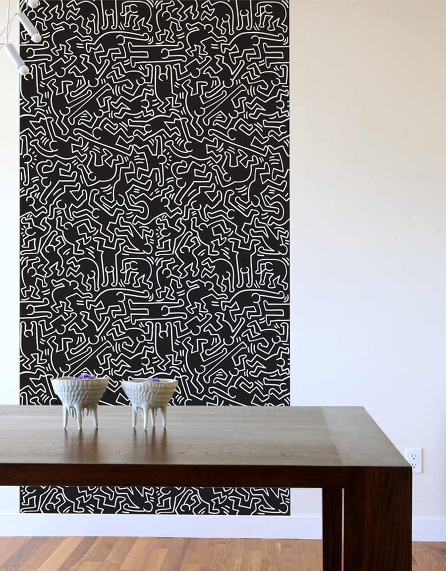 Keith Haring Dancers Pattern Wall Tiles | Removable Wallpaper | Blik