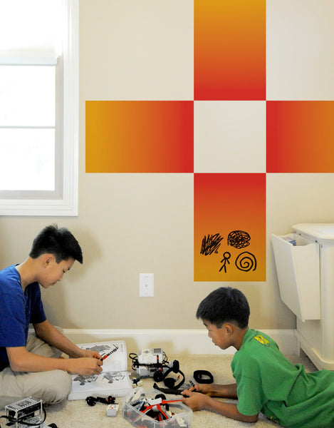 Orange Gradient Rectangle Dry Erase Wall Decal by BLIK – Blik