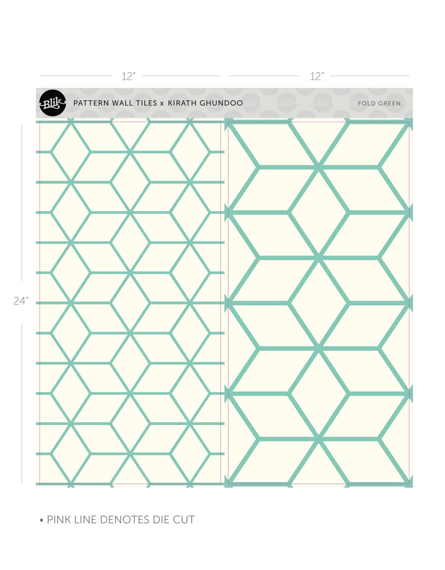 Fold Green Geometric Pattern Wall Tiles removable wallpaper decals