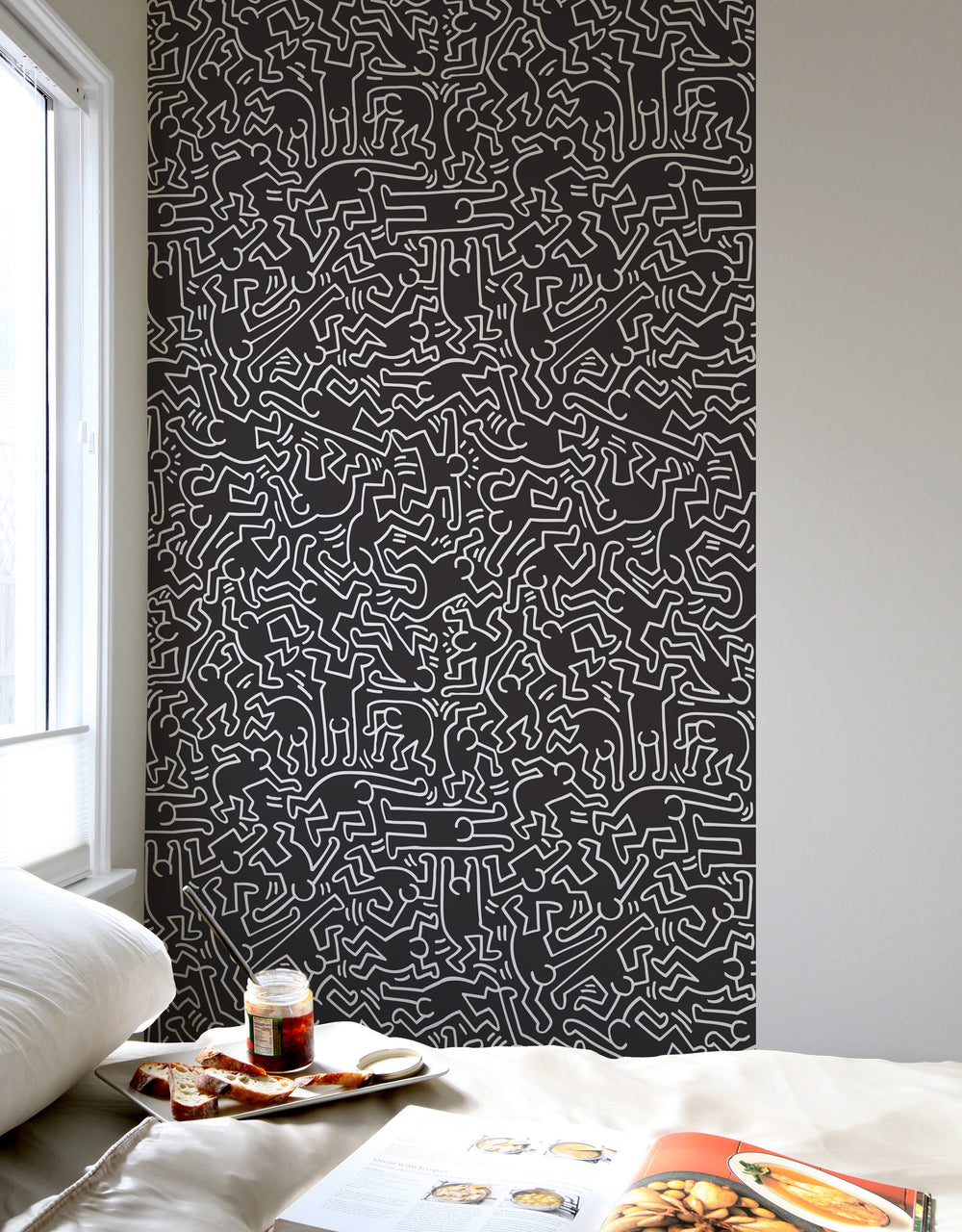 Keith Haring Dancers Pattern Wall Tiles | Removable Wallpaper | Blik