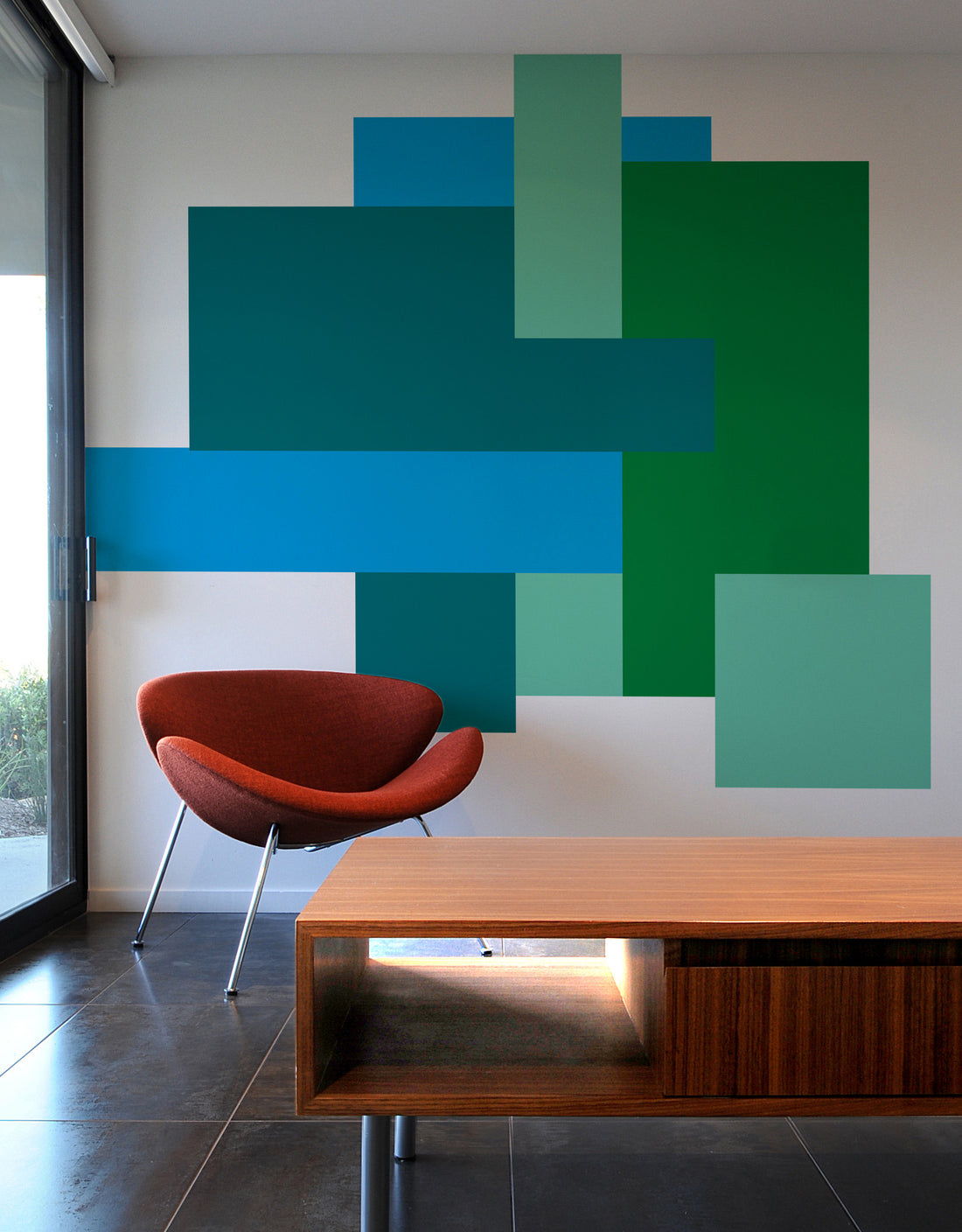 Color Block Parallel | Self Adhesive Wall Decals | Blik