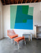 Color Block Slant Wall Art | Self Adhesive Vinyl Stickers | Blik