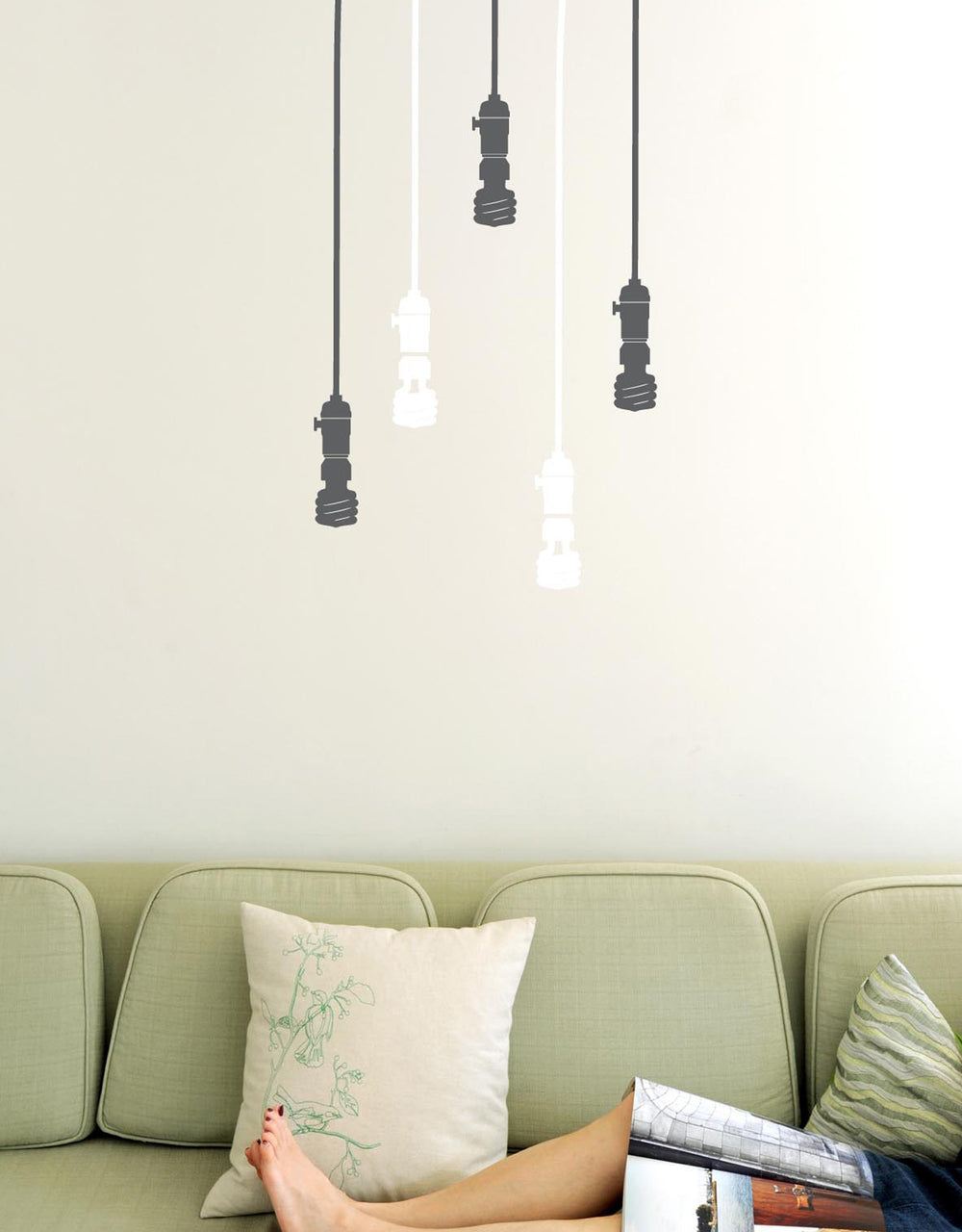 Hanging Light Bulb Wall Decal | Light Bulb Wall Stickers