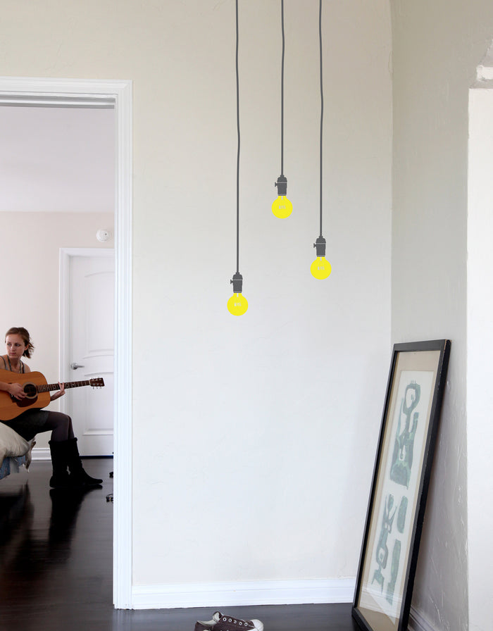Hanging Light Bulb Wall Decal | Light Bulb Wall Stickers