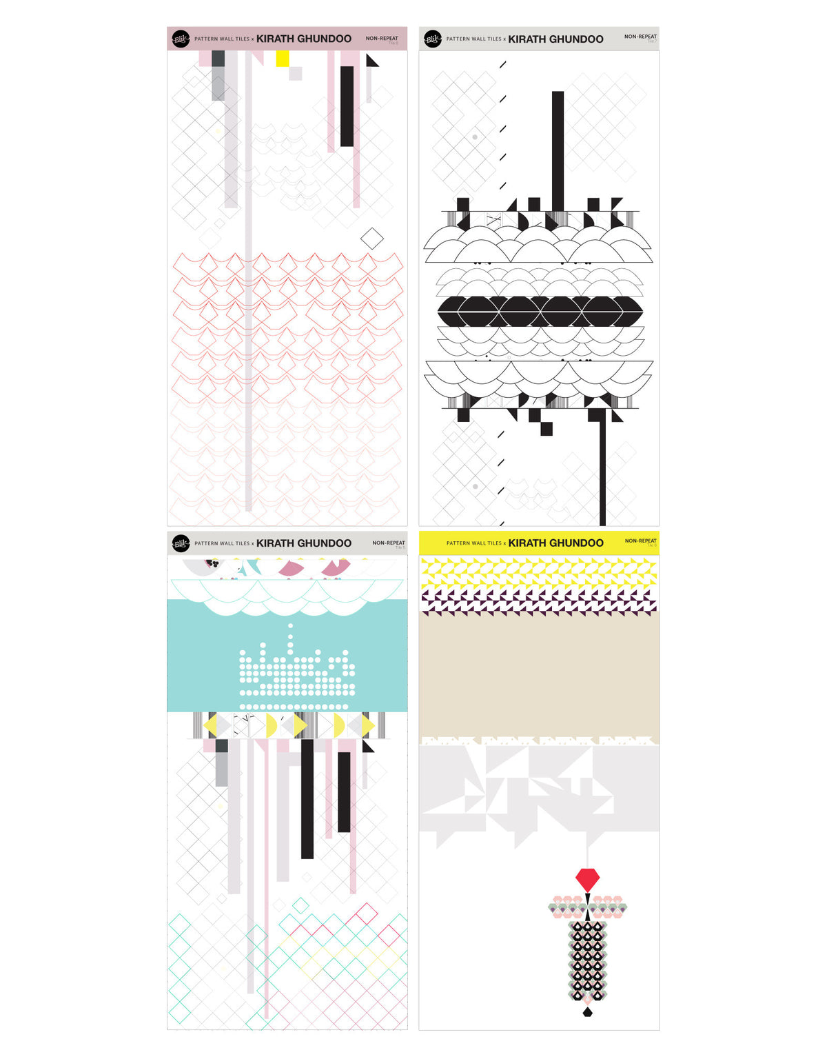 Geo 2 ~ Pattern Wall Tiles removable wallpaper decals